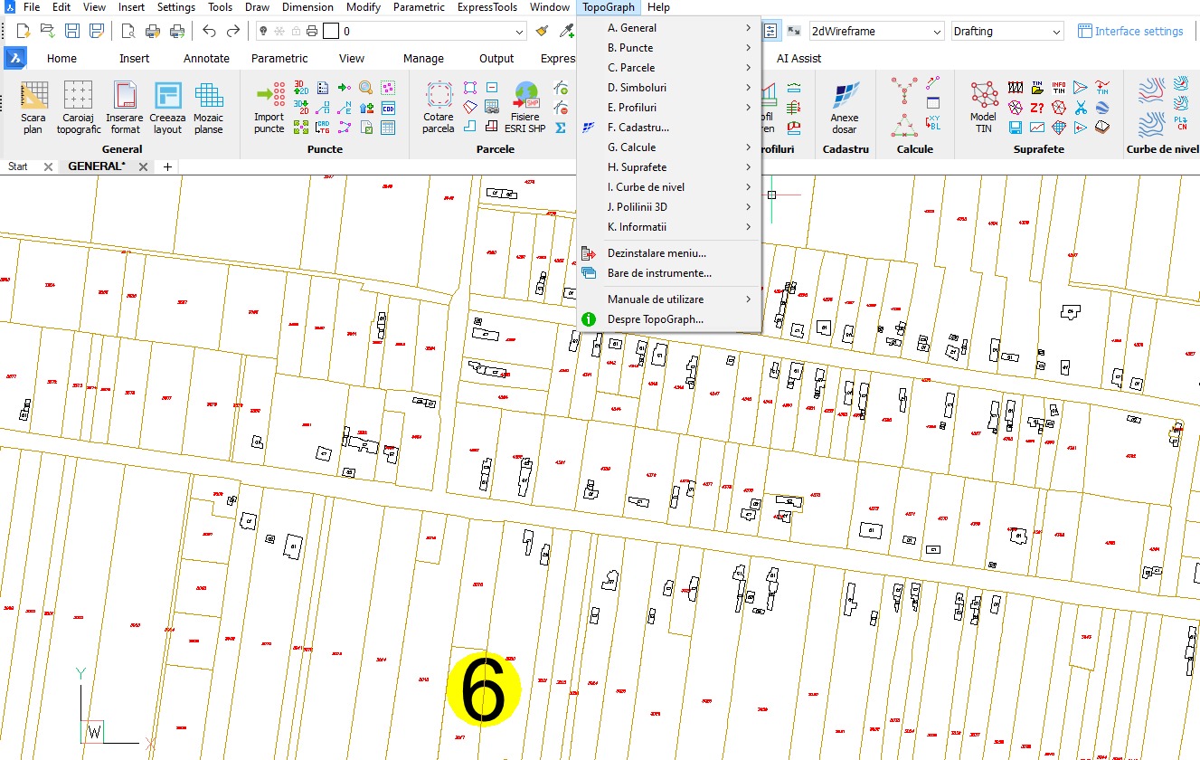 Descrierea secțiunii Cadastru General - TopoCom